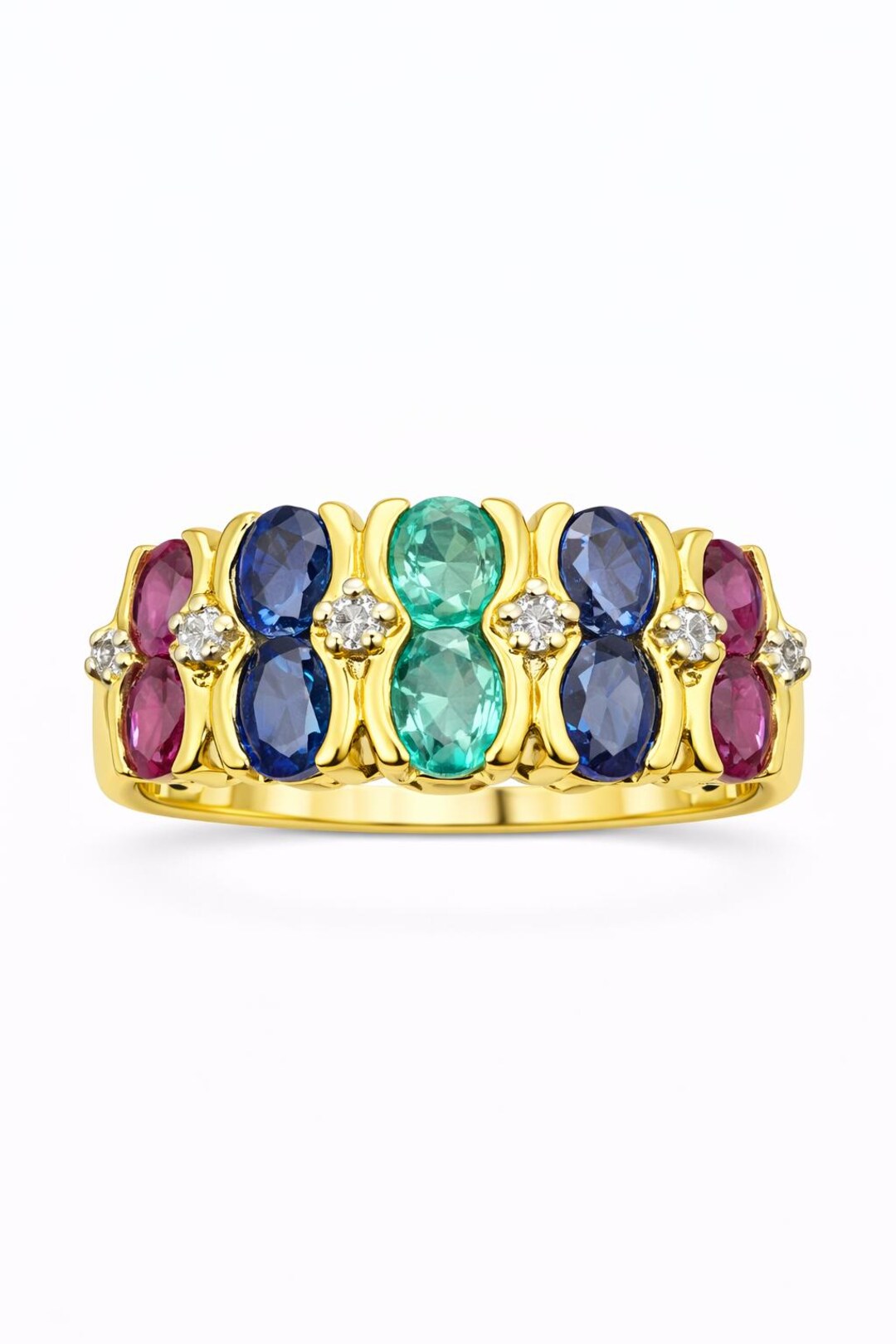 9ct Multi Stone Ring - Etsy