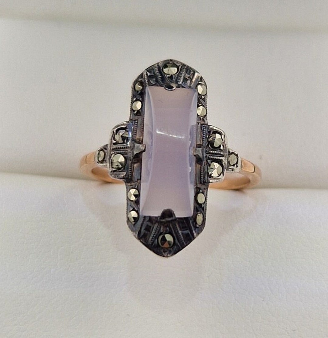 9ct Gold & Silver Milky Quartz Ring - Etsy