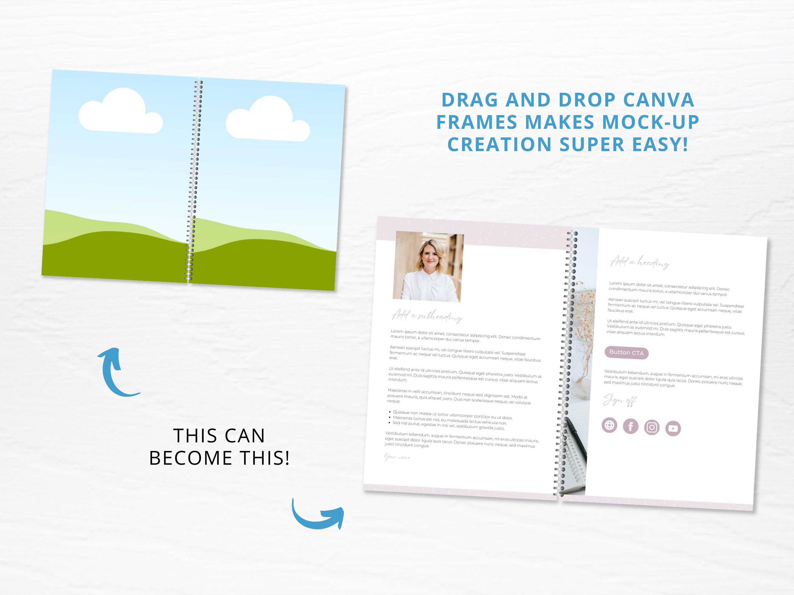 Notebook Mockup Canva Frames Canva Notebook Mockup Book Mockup Canva A4 ...