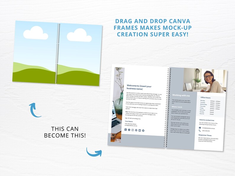 Notebook Mockup Canva Frames Canva Notebook Mockup Book - Etsy