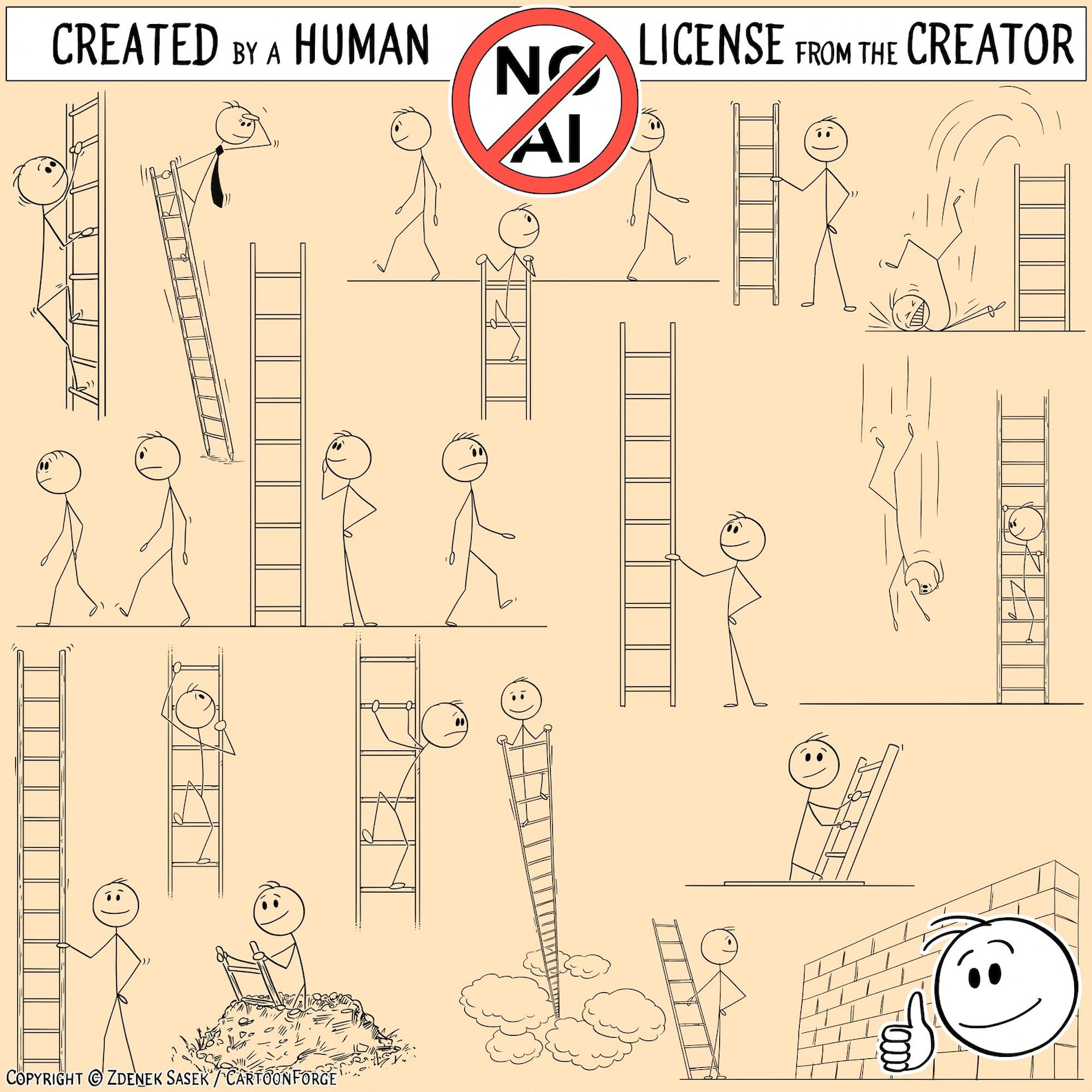 Stick Figure Climbing the Ladder Clipart: Stickman SVG, PNG, EPS ...