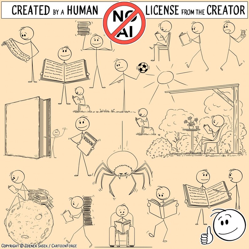 Stick Figure Reading Clipart: Stickman Student SVG, PNG, EPS (digital ...