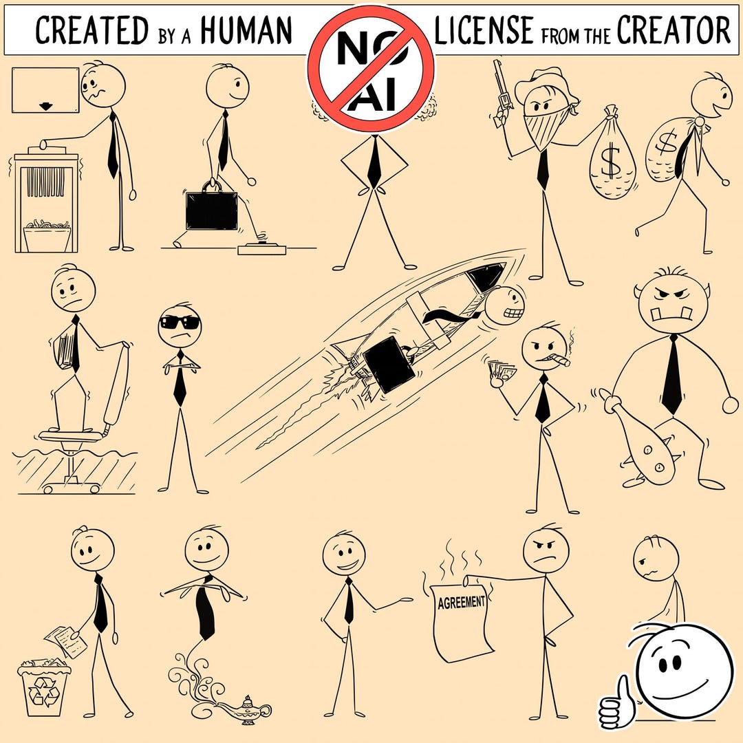 Set of 15 Business Stickman, Stick Man, Stick Figure or Stick ...