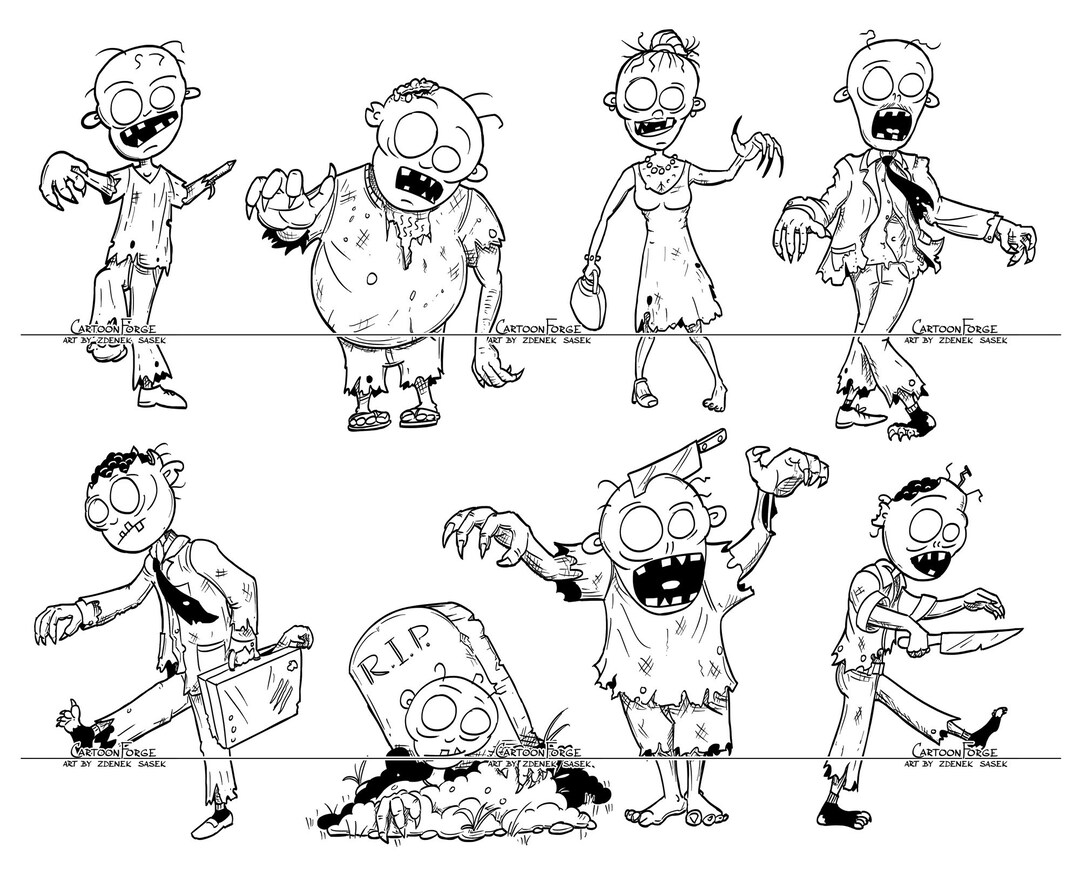 Halloween Zombie Vector Art: ClipArt di non morti (download digitale ...
