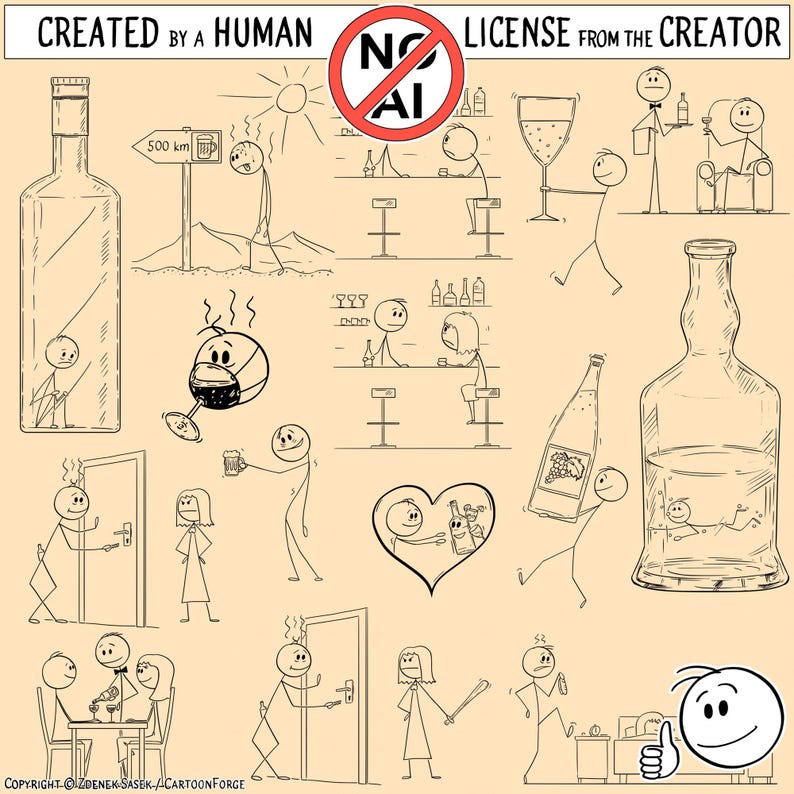 Stick Figure Alcohol Clipart: Stickman Drinking SVG, PNG, EPS (digital ...