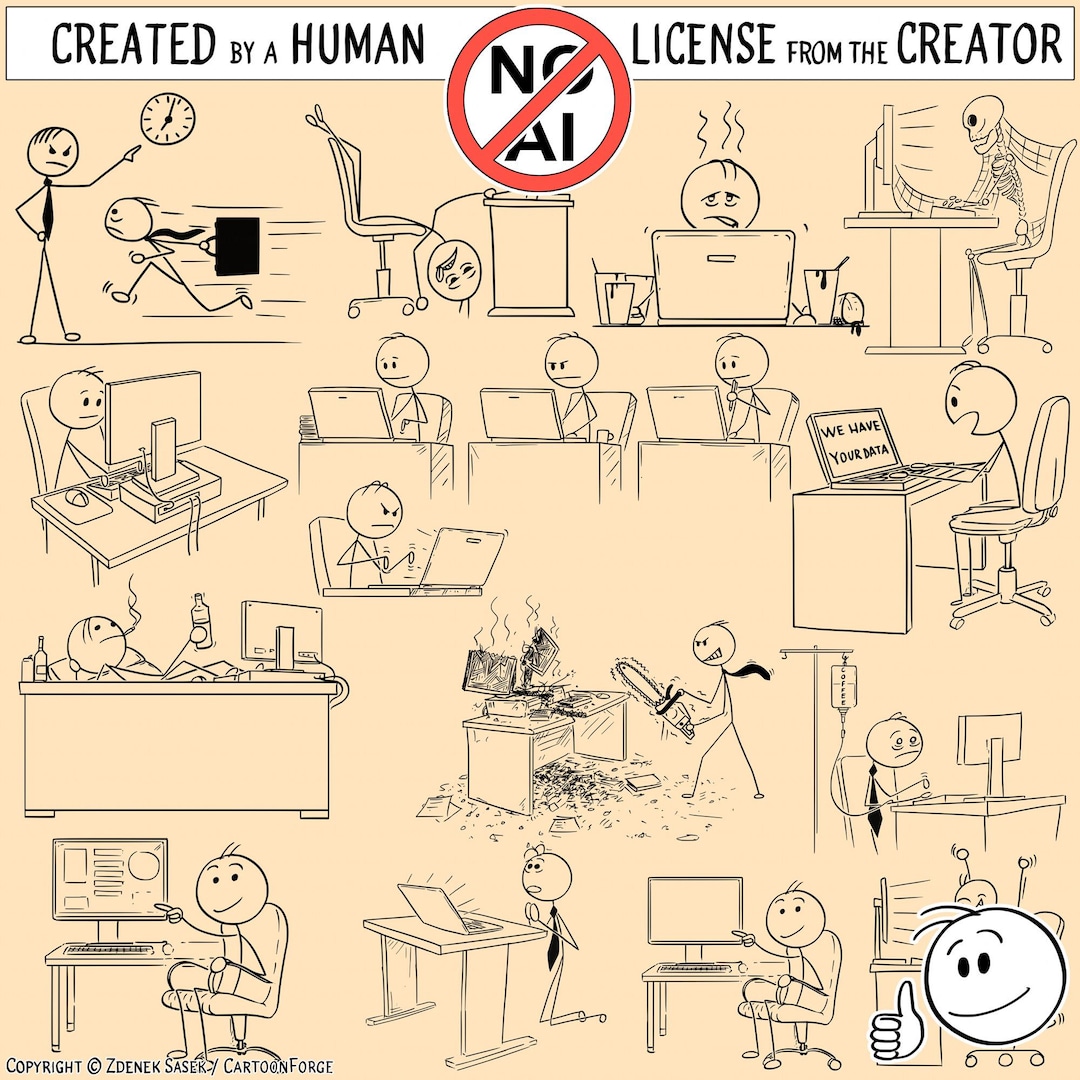 Stickman Office Clipart Set, Funny Characters (digital Download) - Etsy UK