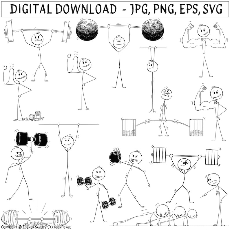 Stick Figure Sport: Weightlifting, Strength Training, Lifting Weights ...