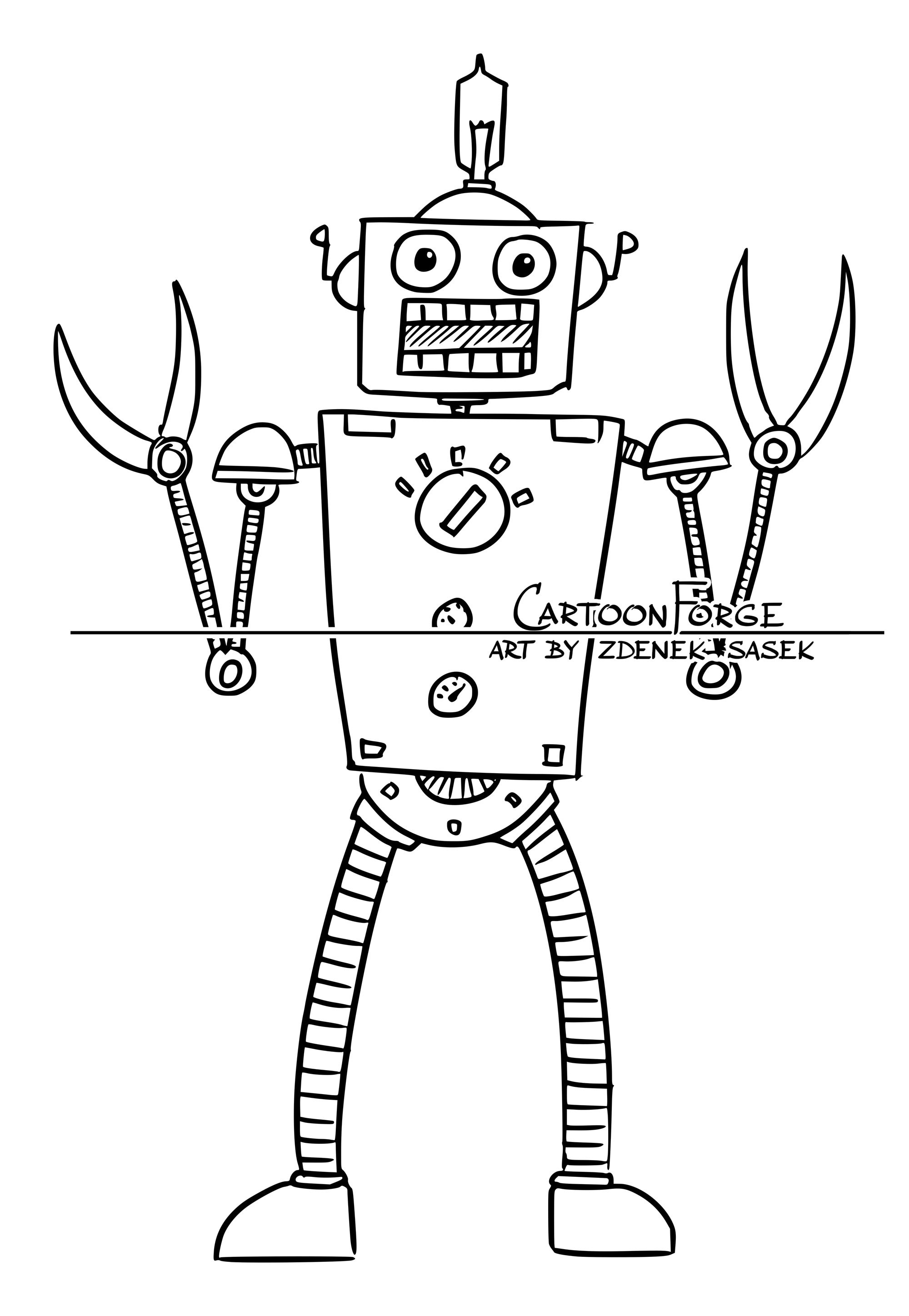 Cartoon Robot Drawings
