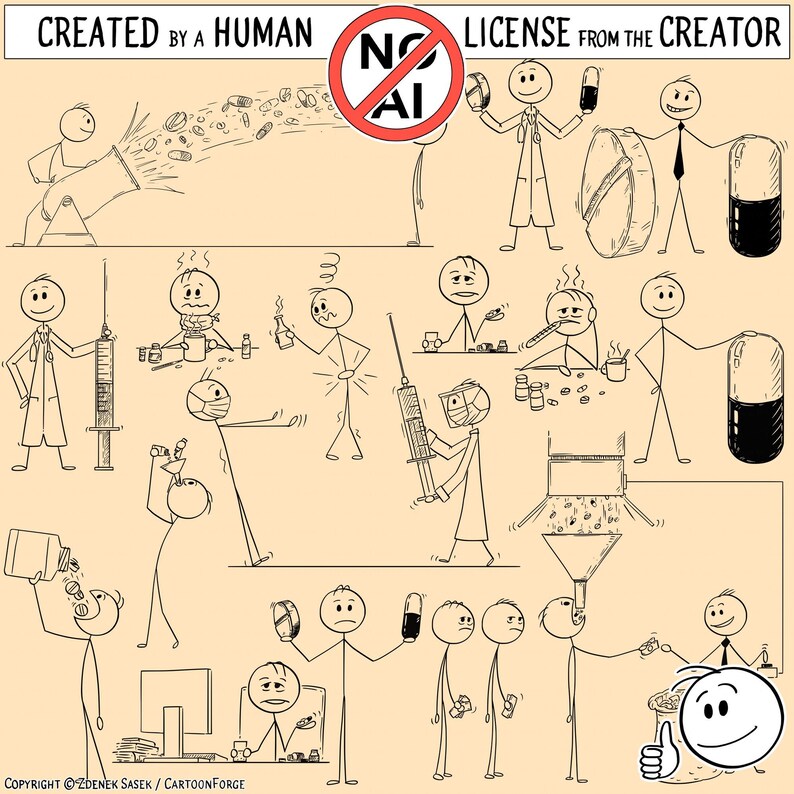 Stick Figure Sick Character SVG Set: Pills, Injection (digital Download ...