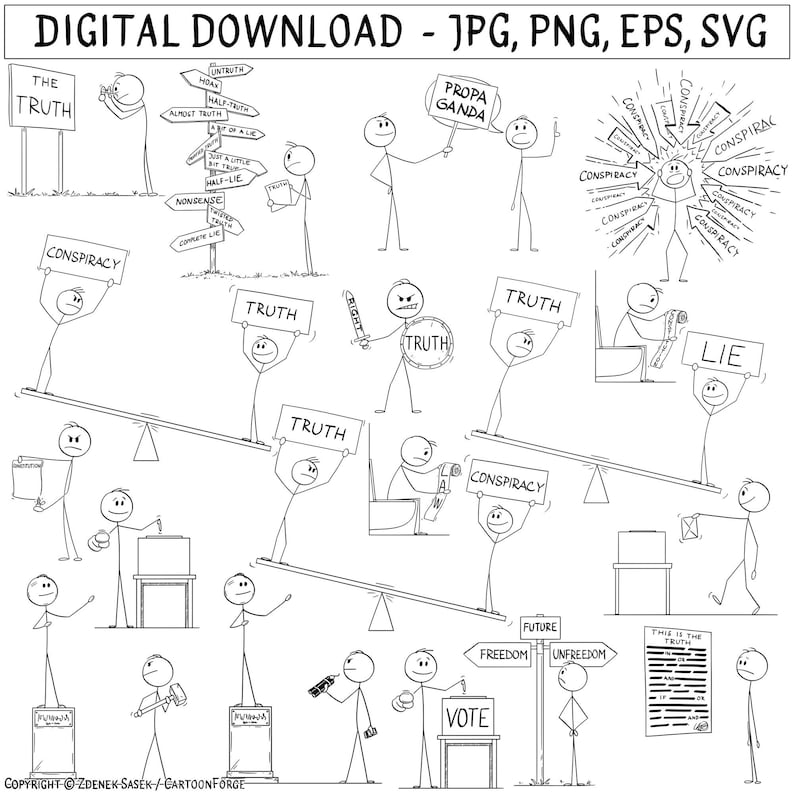Stick Figure Truth: Lies, Manipulation and Conspiracy SVG, PNG, EPS ...