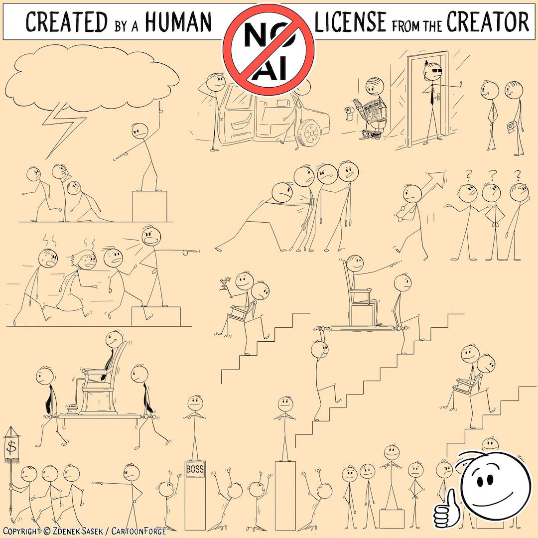 Stick Figure Boss Clipart: Corporate Manager SVG, PNG, EPS (digital ...