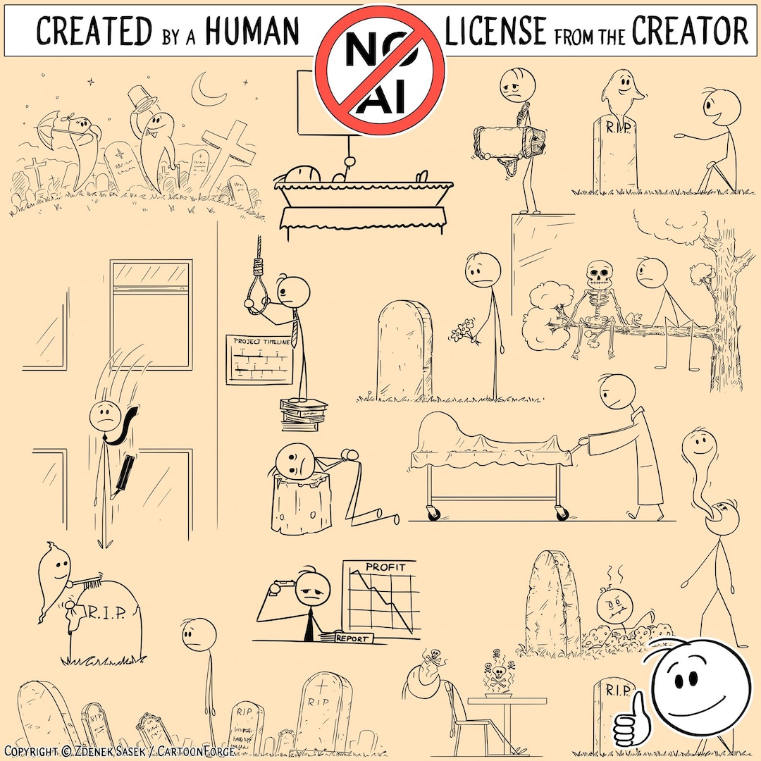 Death Stick Figure Clipart: End of Life SVG, JPG (digital Download) - Etsy