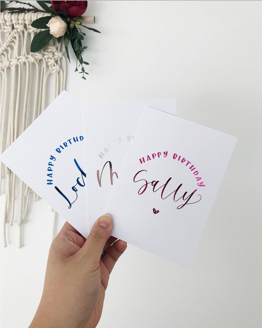 Happy Birthday Name Card Personalised Name Custom Card | Etsy Australia