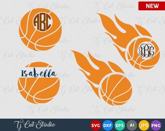 Basketball flame svg | Etsy