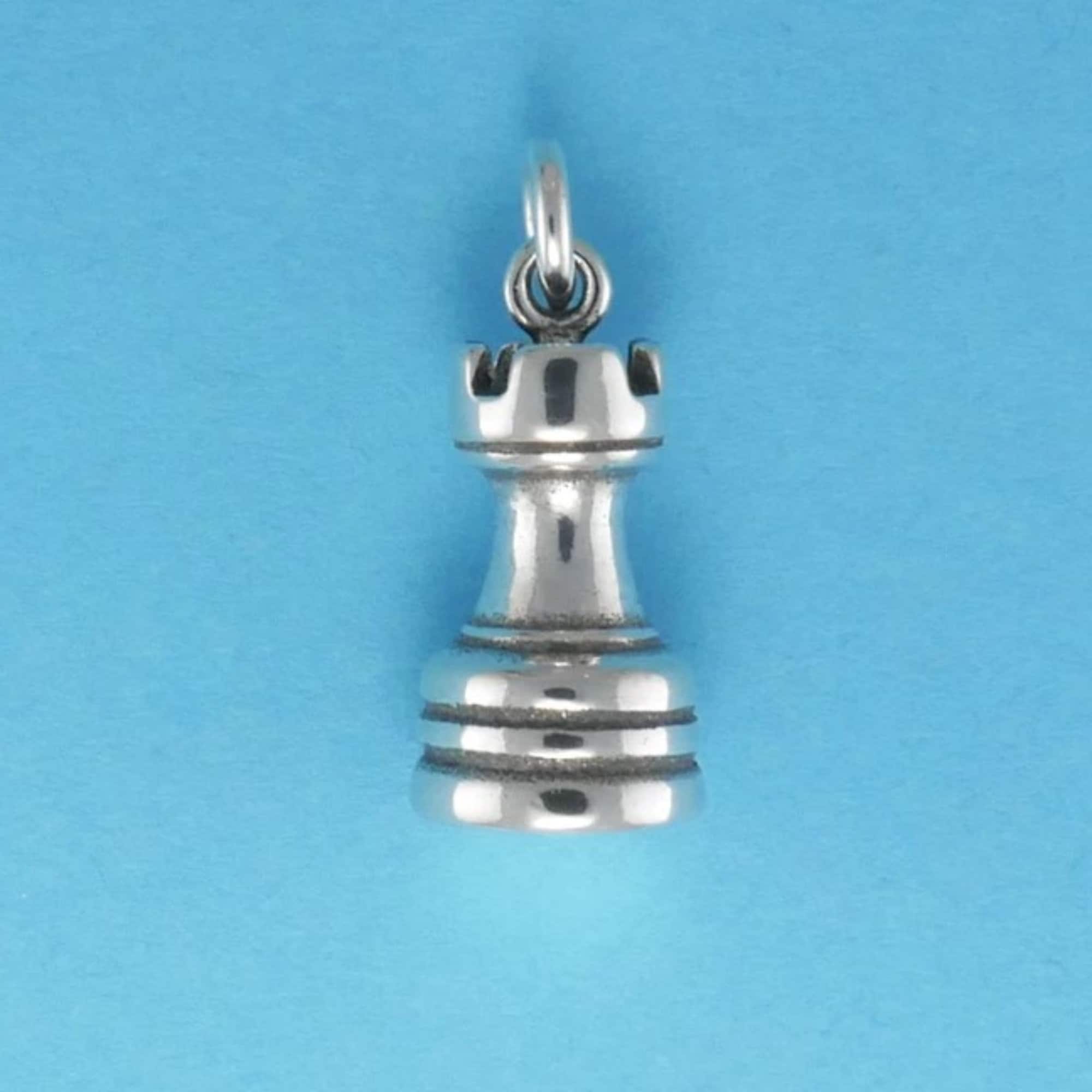 Sterling Silver Rook Chess Piece Charm for Charm Bracelet/pendant - Etsy