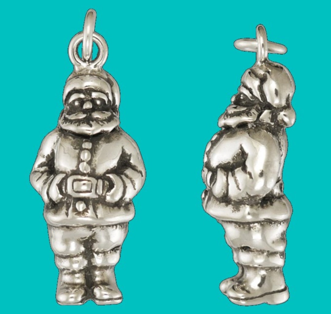 Sterling Silver Santa Claus Christmas Charm Bracelet Charm - Etsy