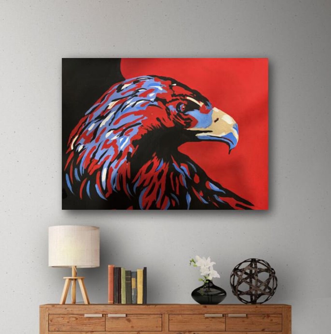 Hand Painted Chicano Art Aguila De Aztlan - Eagle Huelga Flag Art Hand ...