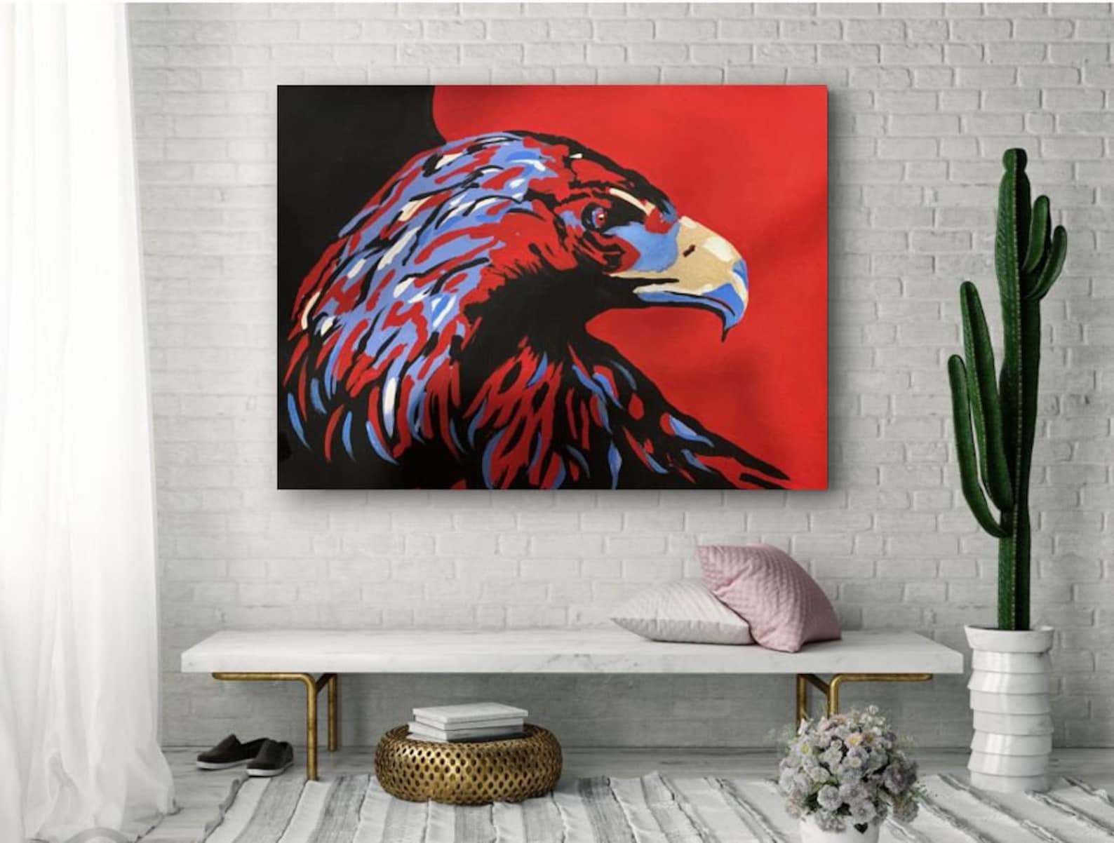 Hand Painted Chicano Art Aguila De Aztlan Eagle Huelga Flag - Etsy