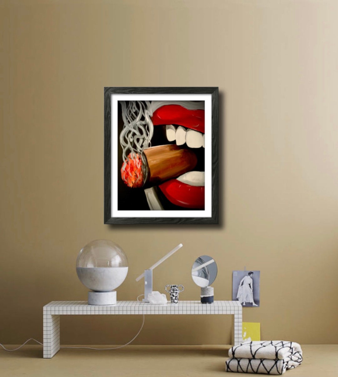 Art Print "lit" Cigar Smoker Art, Cigar Painting, Smoking Art Painting ...