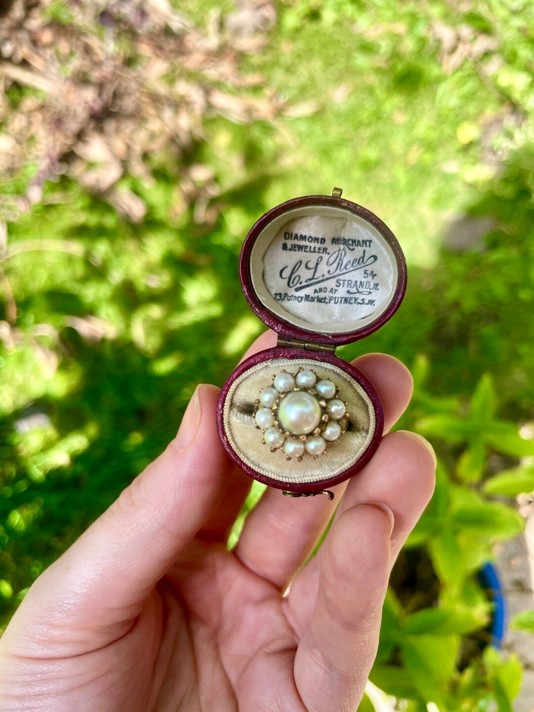 Pearl Cocktail Ring 9ct Gold Vintage English Hallmark Pearl Cluster ...