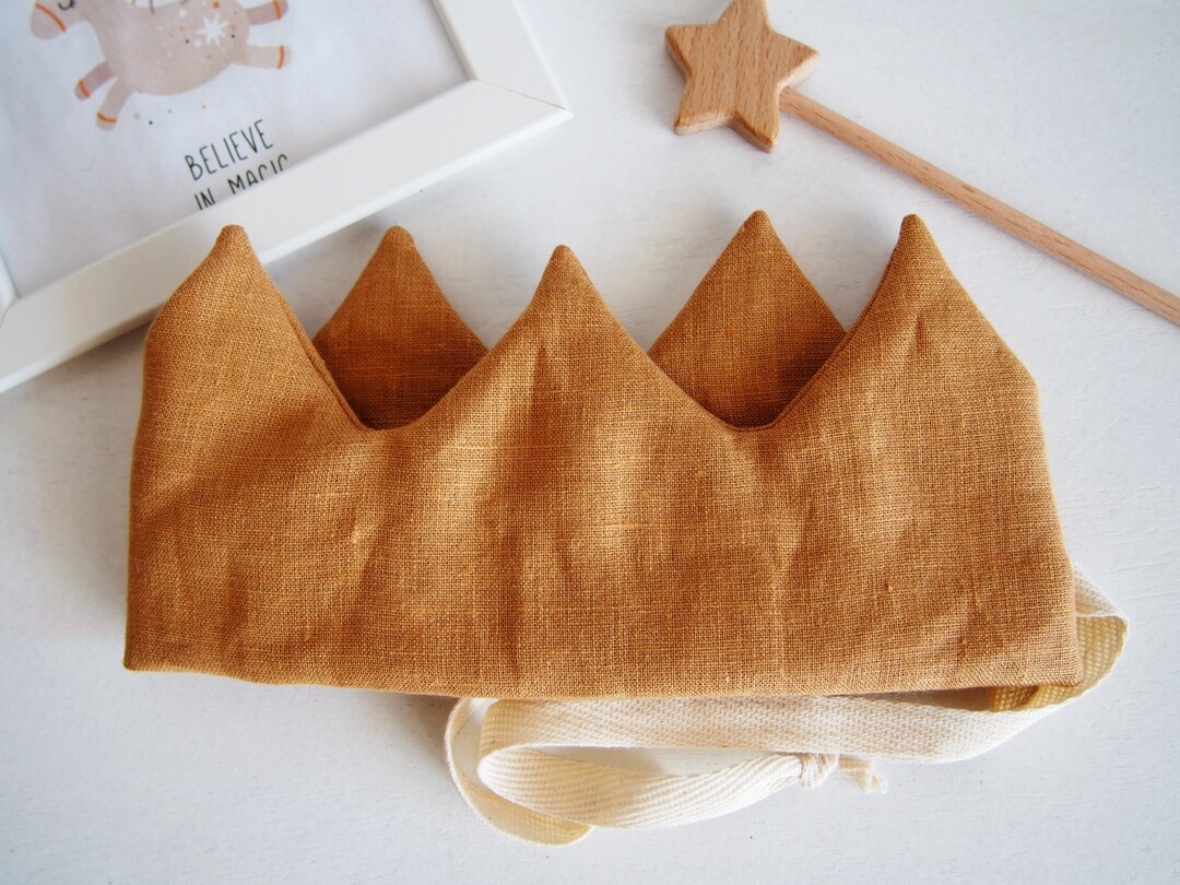 Brown Linen Birthday Crown. Play Crown. Kids Crown for Holidays, Partys ...