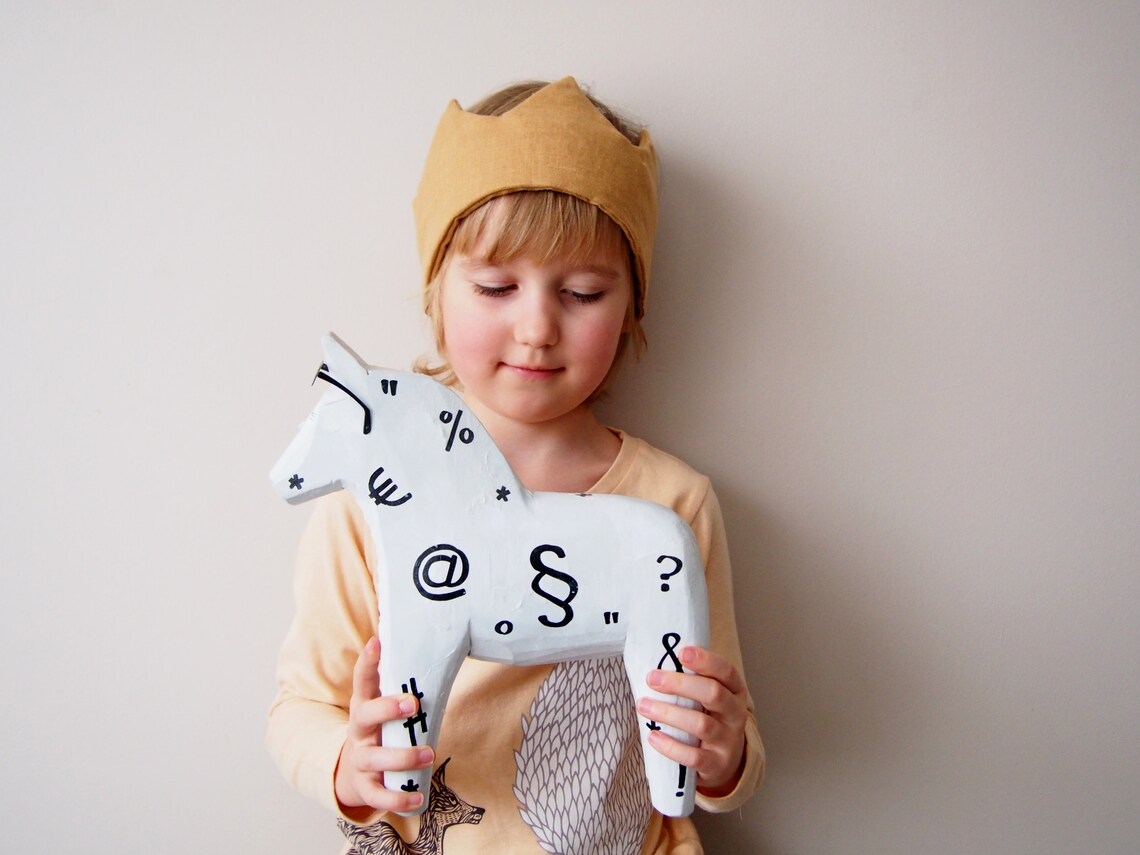 Brown Linen Birthday Crown. Play Crown. Kids Crown for - Etsy