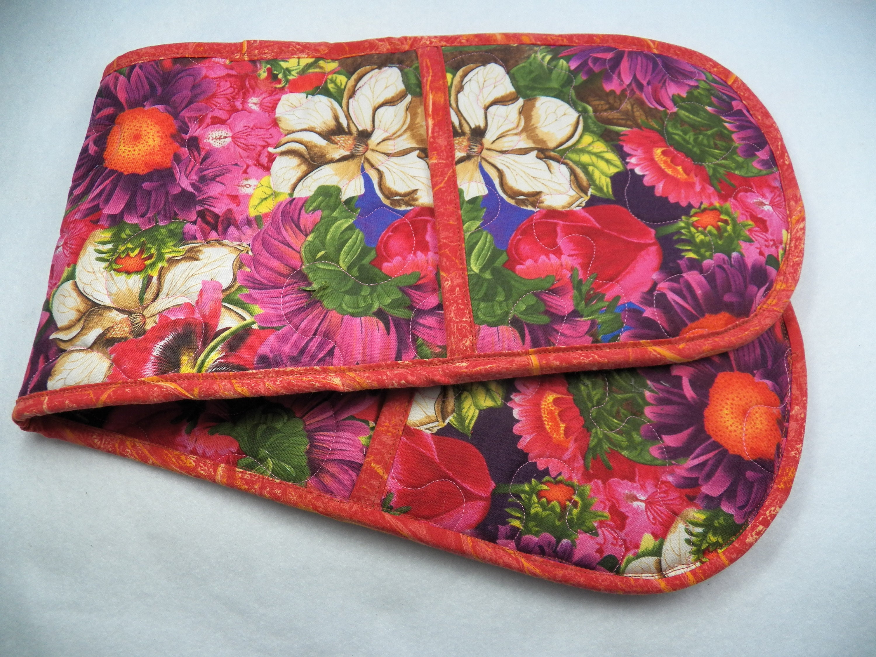 Large Bright Colorful FLORAL Two Handed Oven Mitt Two Handed - Etsy.de