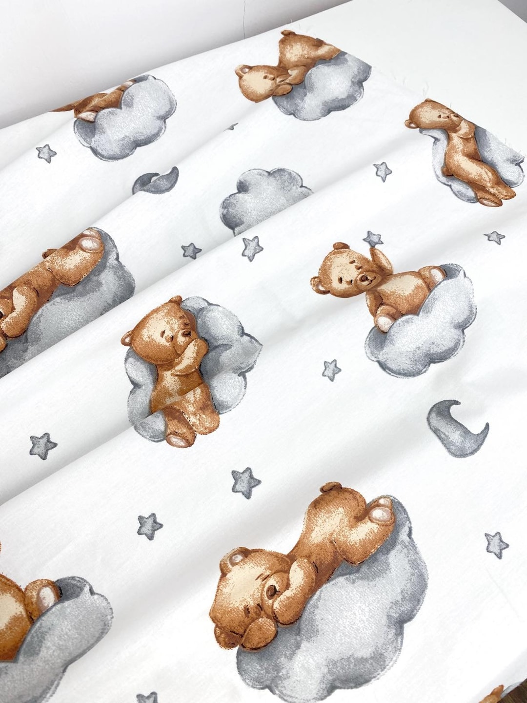 Cotton Fabric, Cotton, Fabric Width 240 Cm, Teddy Bear Fabric, Bears on ...