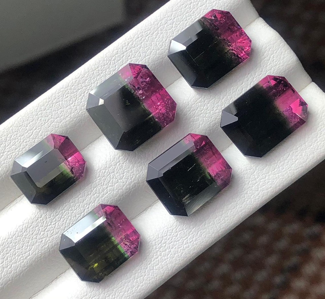 30 Carats Beautiful Bio Color Tourmaline Gemstone 6 Pieces | Etsy