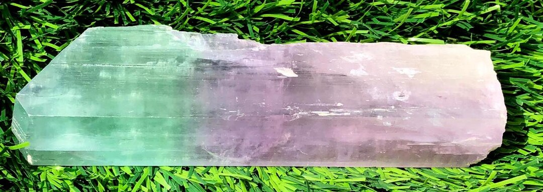 157 Grams Natural Terminated Bi Color Kunzite Crystal With Tourmaline ...