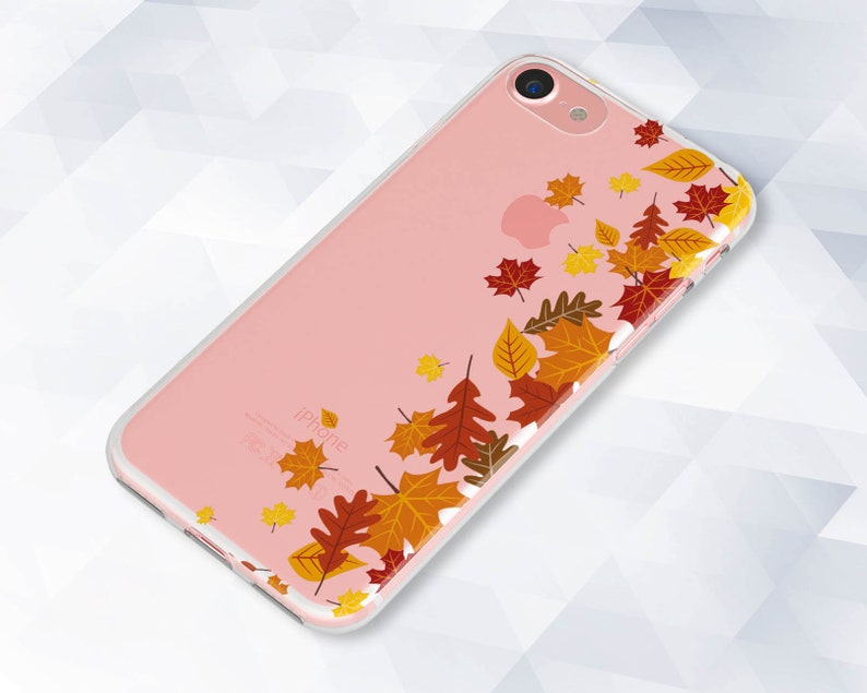 Leaves iPhone Case Cute Nature iPhone XR Xs 8 7 Orange Leaf Case for ...