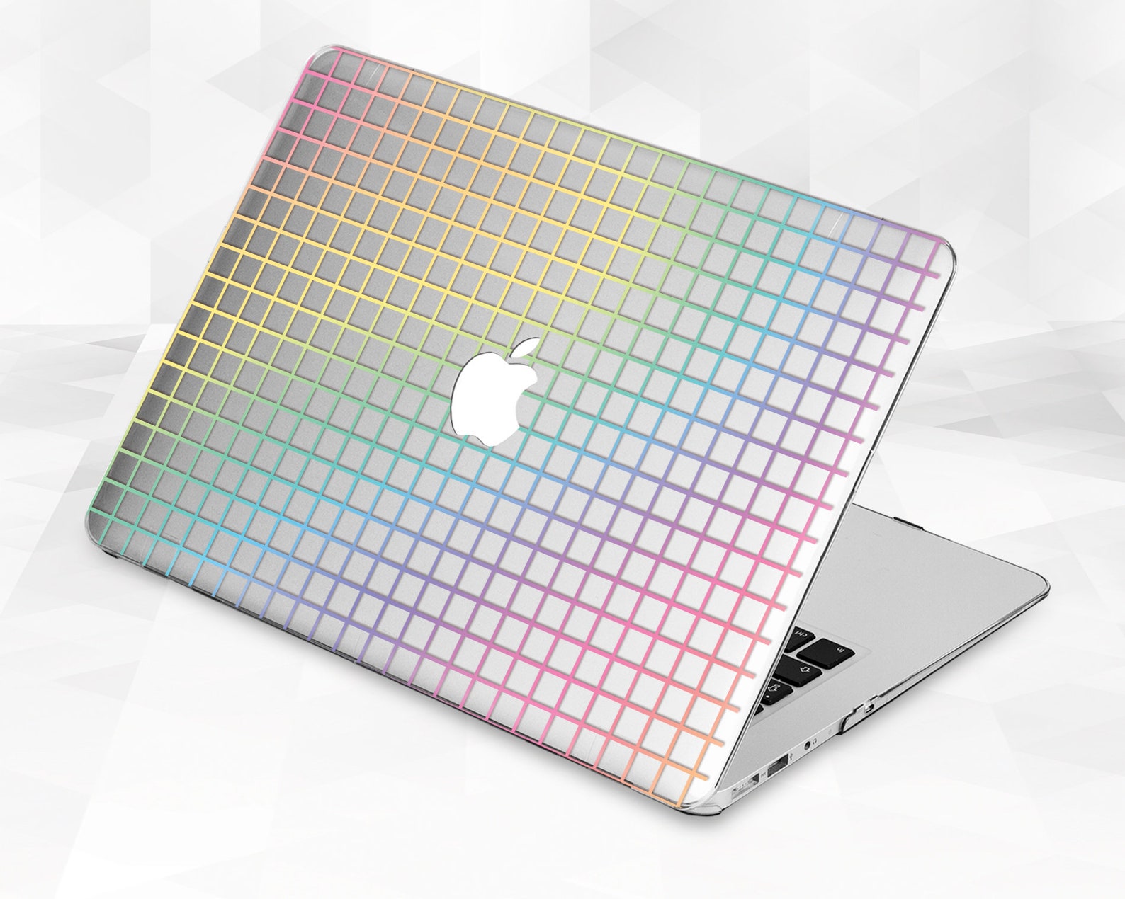 Geometric MacBook Case Rainbow Grid MacBook Pro 13 16 15 Air 13 Inch ...