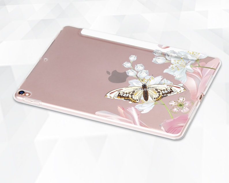 Butterfly iPad Case Girls Floral iPad 9.7 10.2 7th Pink Flowers iPad ...