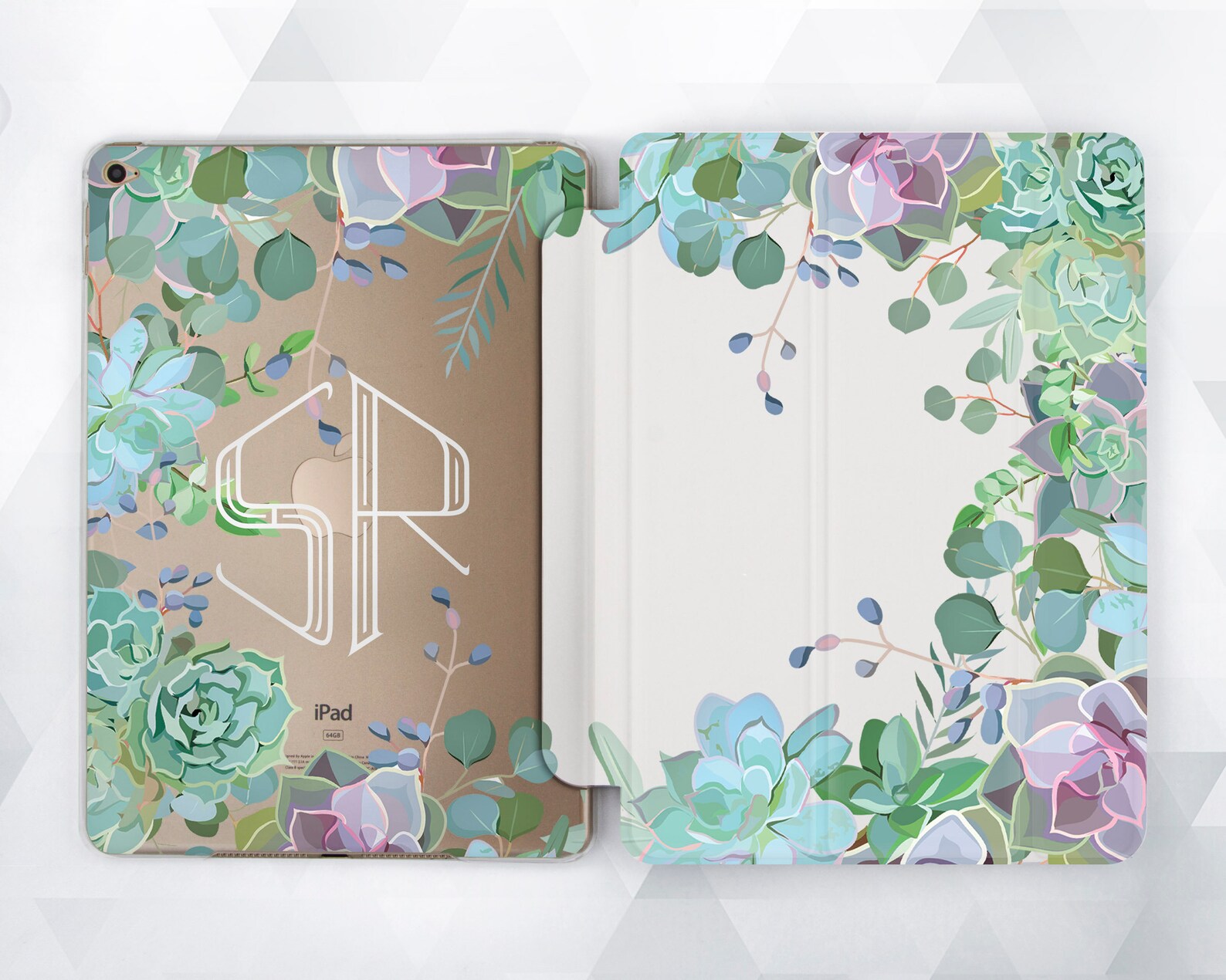 Personalized iPad case Cactus Monogram iPad 9.7 6th 10.2 7th | Etsy