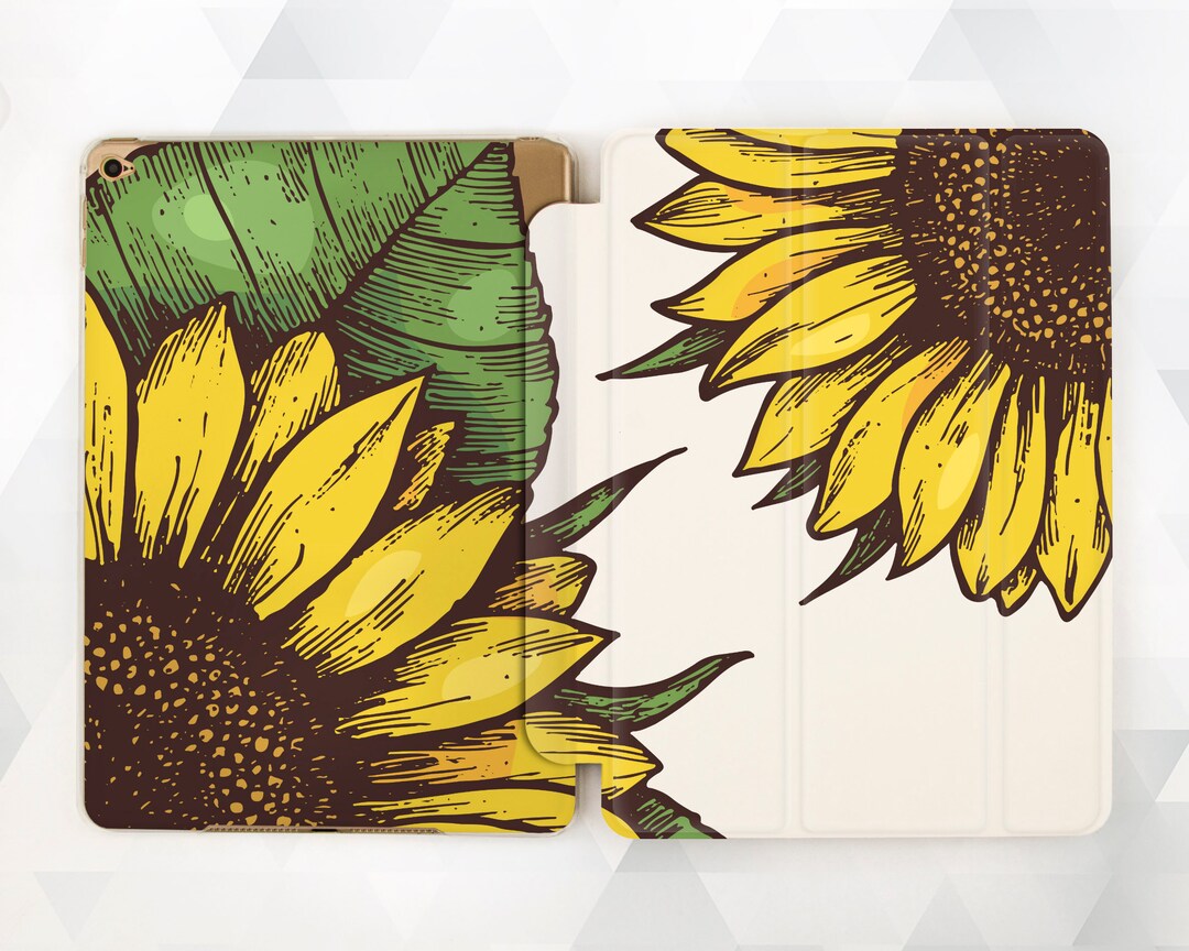 Sunflower iPad Case Girl Floral iPad 9.7 6th Gen 2018 Yellow Flowers ...