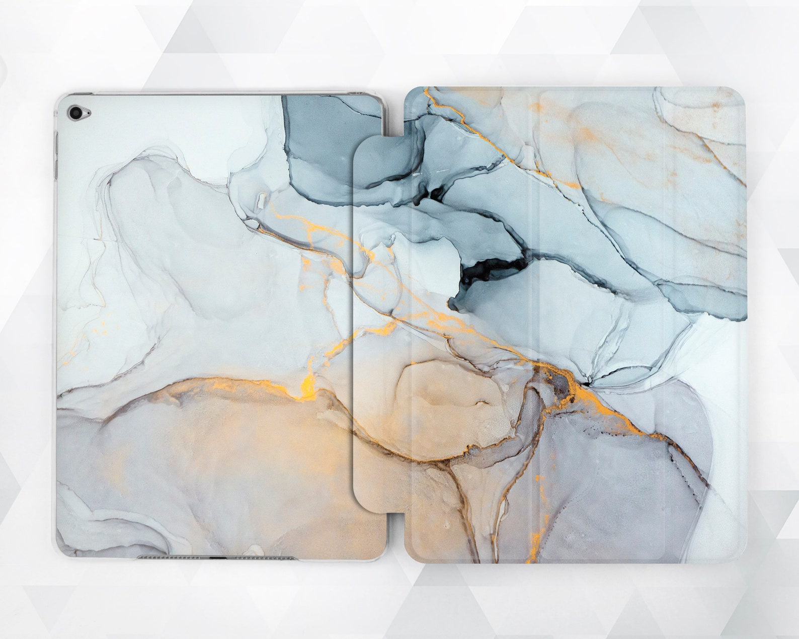 Marble iPad case Girl Blue iPad 9.7 6th gen 2018 Cute Ink Art | Etsy