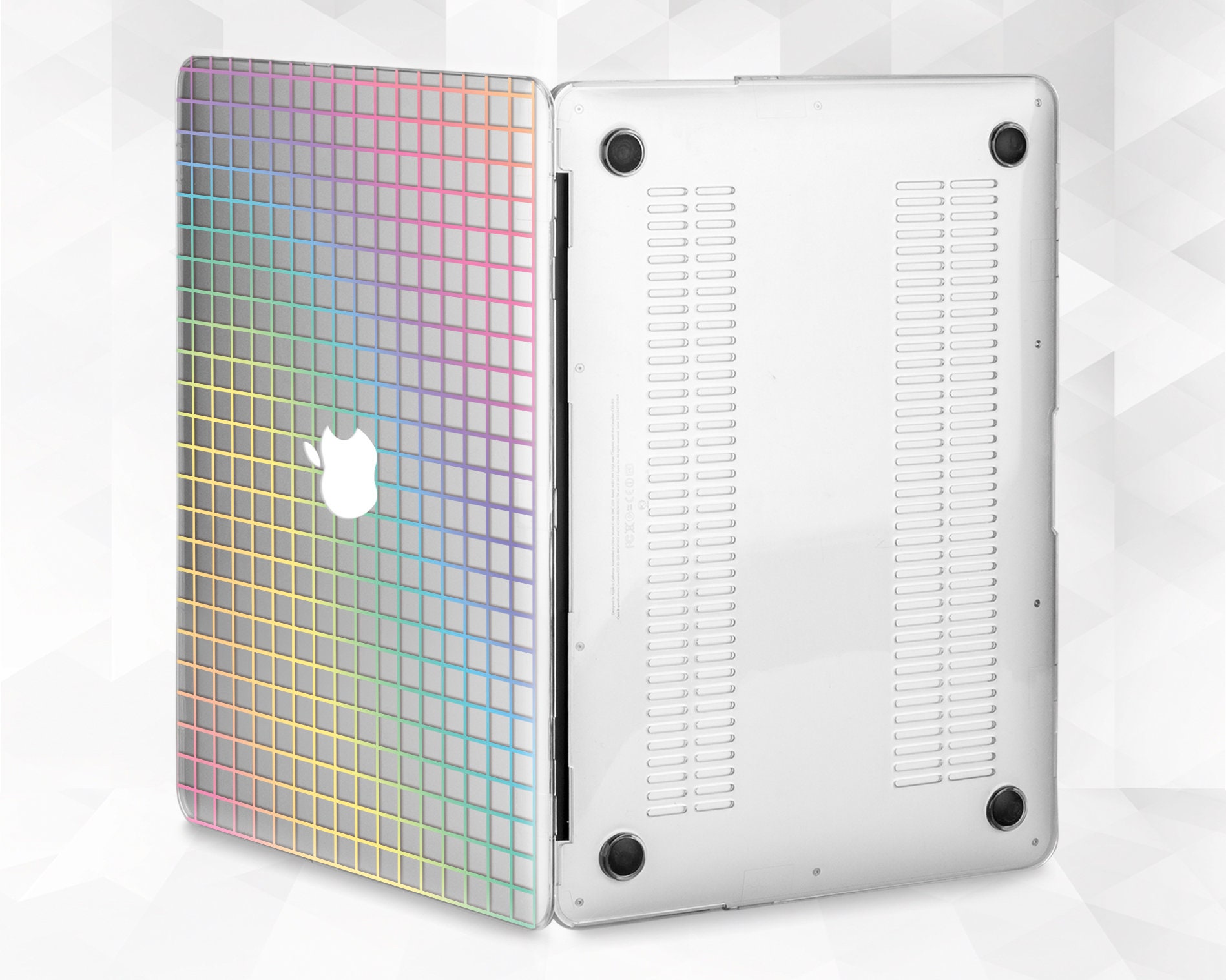 Geometric MacBook Case Rainbow Grid MacBook Pro 13 16 15 Air 13 Inch ...