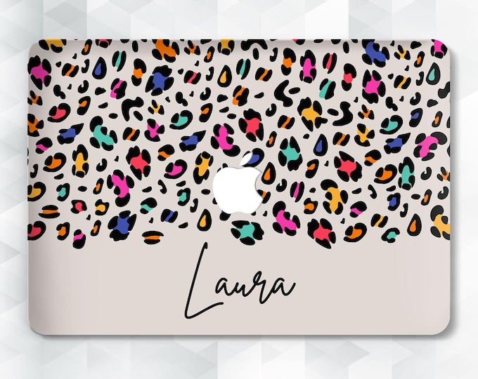 Name MacBook Case Aesthetic Leopard Custom MacBook Air 13 15 Inch M2 M3 ...