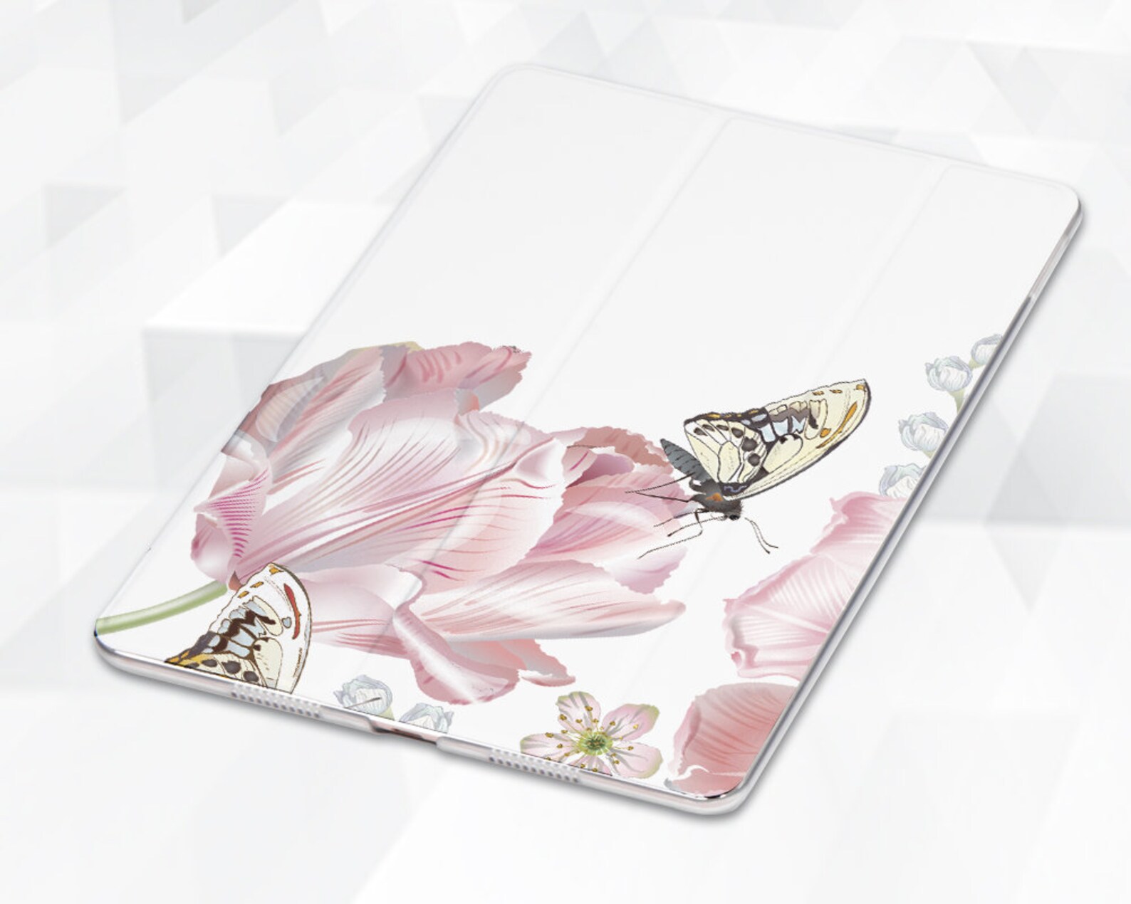 Butterfly iPad Case Girls Floral iPad 9.7 10.2 7th Pink Flowers iPad ...