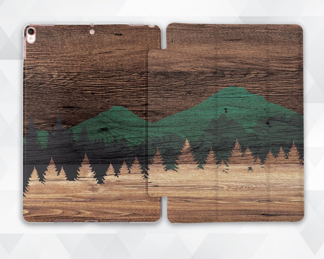 Wood iPad Case Trees Men iPad 9.7 10.2 7th Gen Mountain Nature iPad Pro ...
