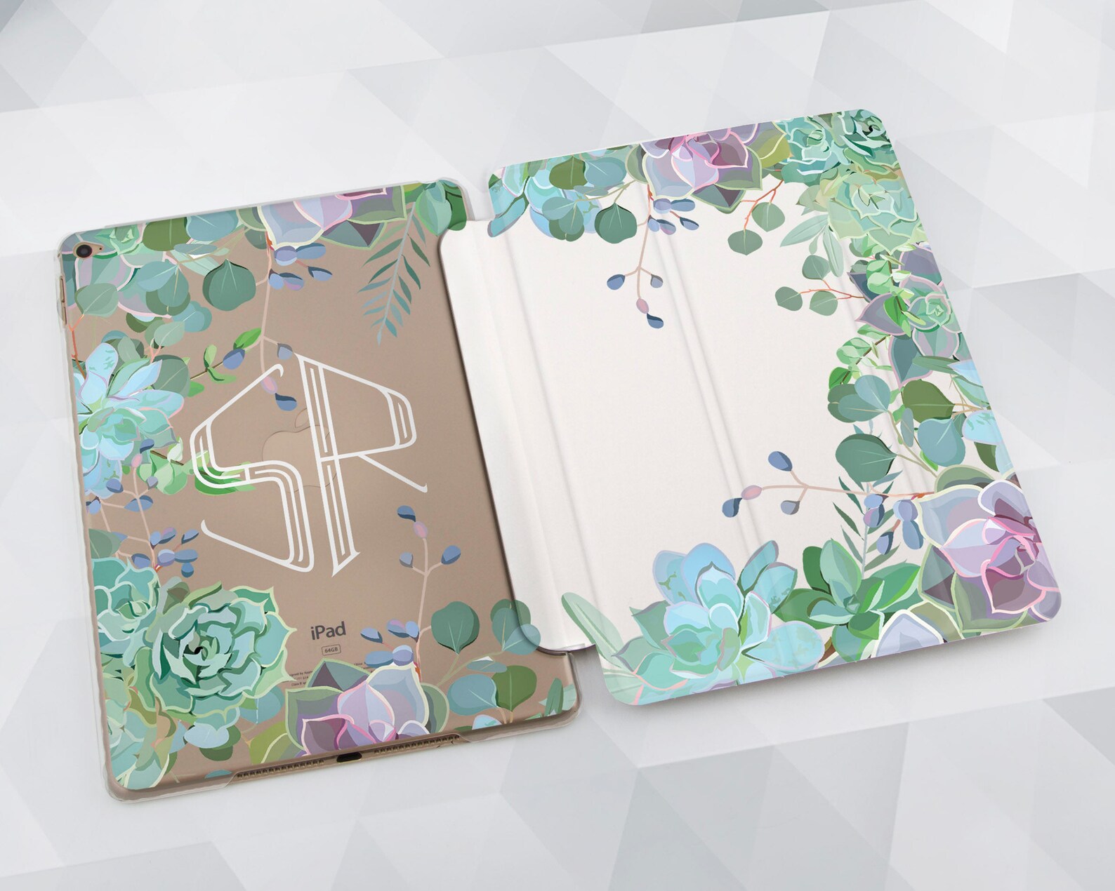 Personalized iPad case Cactus Monogram iPad 9.7 6th 10.2 7th | Etsy