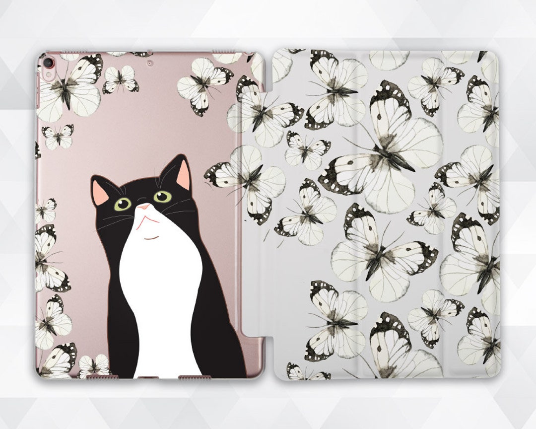 Cat iPad Case Butterfly Cute iPad 9.7 6th Gen 2018 Girl Kids iPad Pro ...