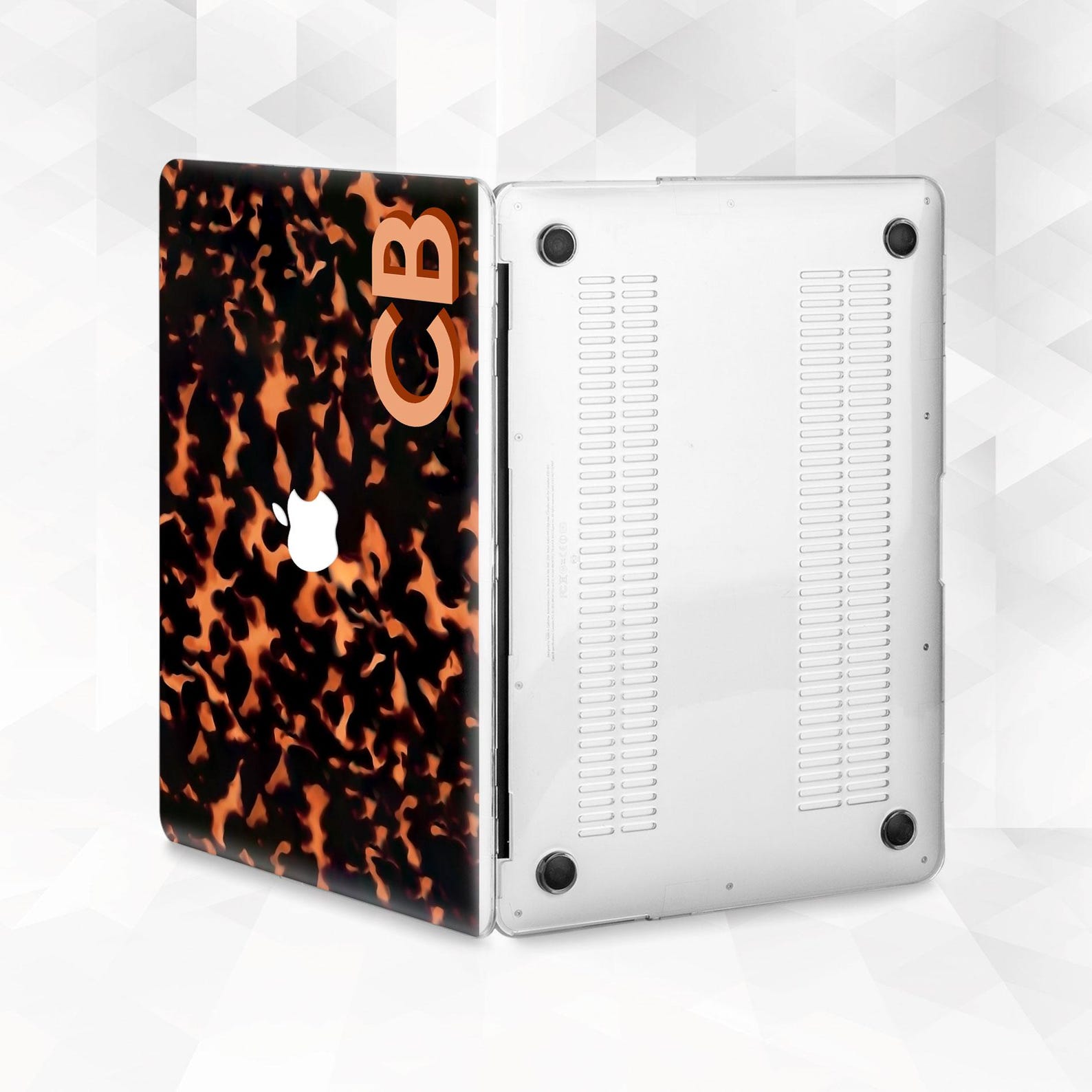 Initials MacBook Case Aesthetic Monogram MacBook Pro 13 14 Air 13 M2 M3 ...