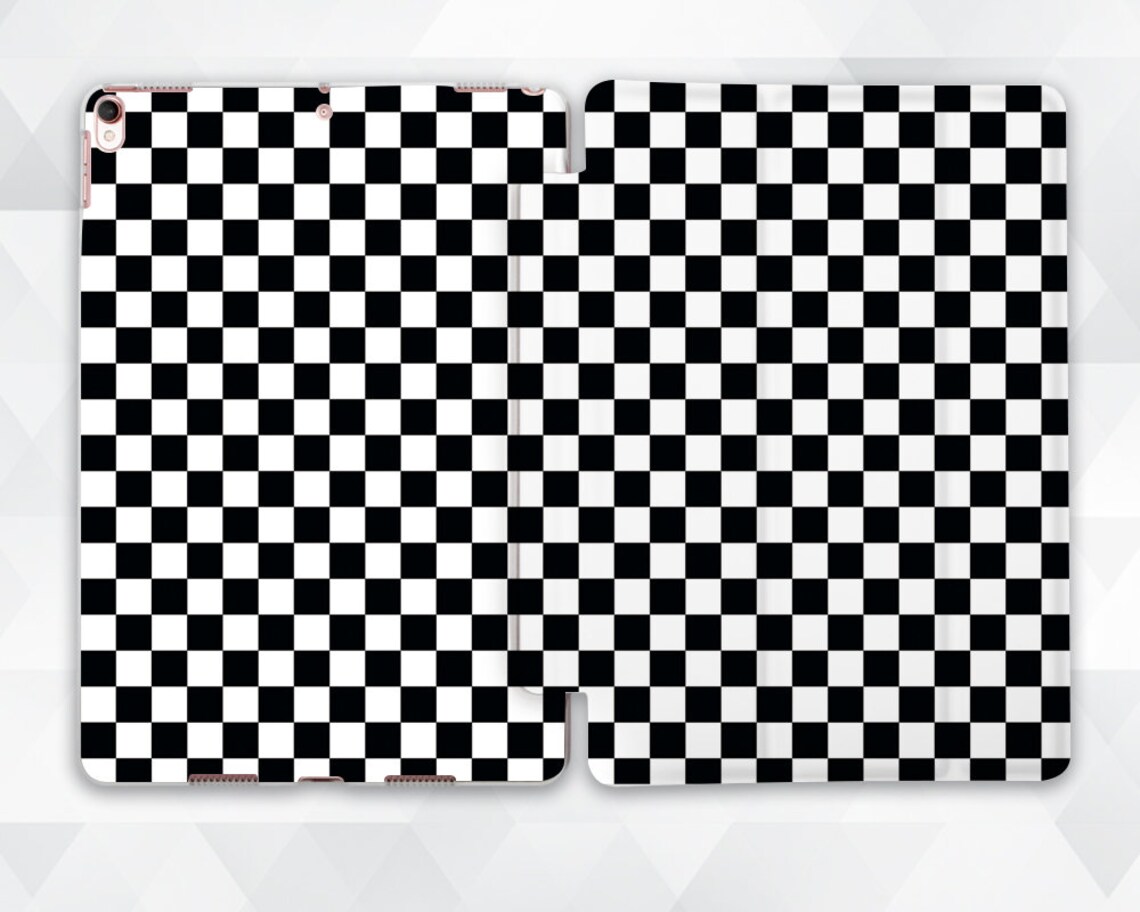 Checkered Ipad Case Black White Ipad 9.7 10.2 7th Geometric - Etsy