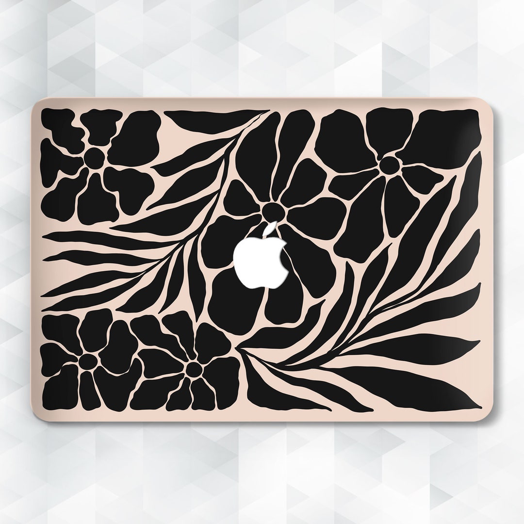 Aesthetic MacBook Case Black Flowers MacBook Pro 13 14 Inch Air 13 M2 ...