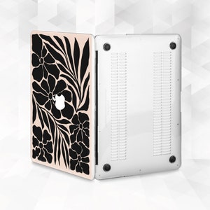 Aesthetic MacBook Case Black Flowers MacBook Pro 13 14 Inch Air 13 M2 ...