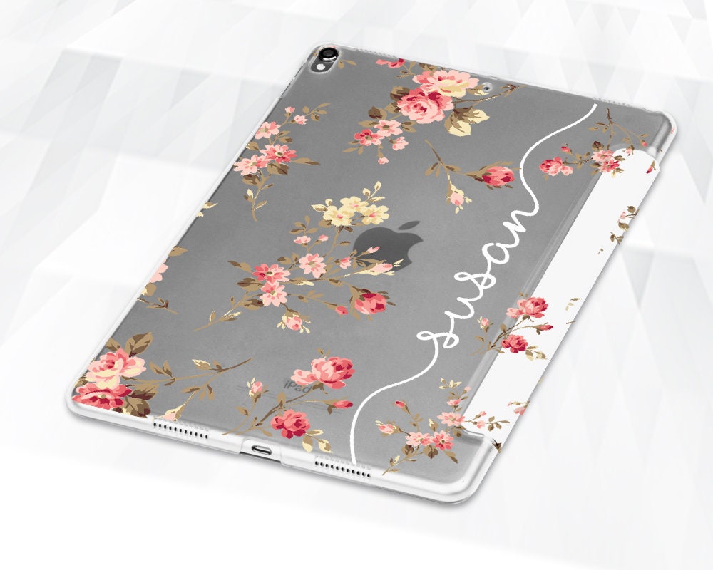 Name iPad case Girl Cute iPad 9.7 10.2 Personalized Flowers | Etsy