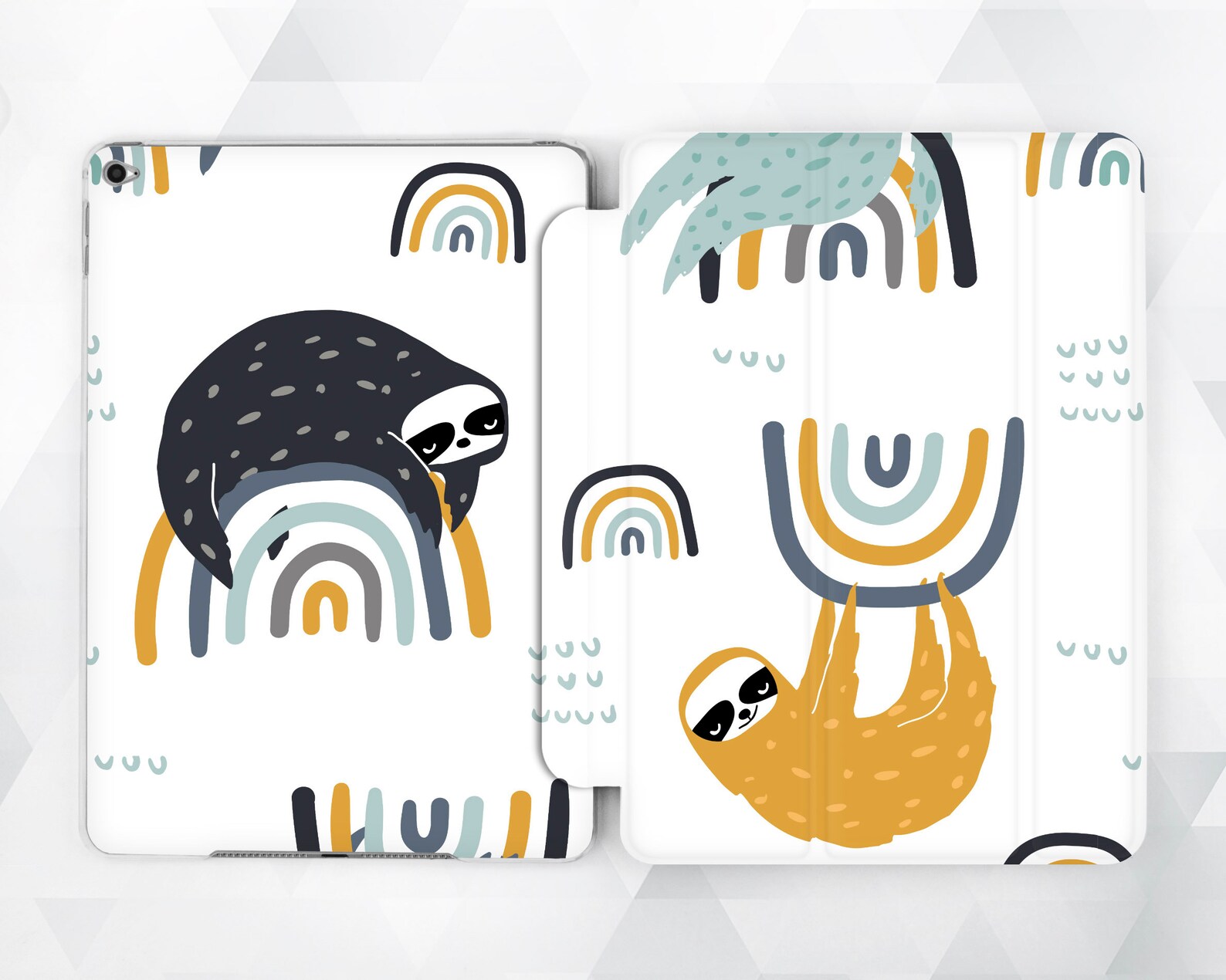 Sloth iPad case Kids Cute iPad 9.7 6th gen 2018 Kawaii Rainbow | Etsy