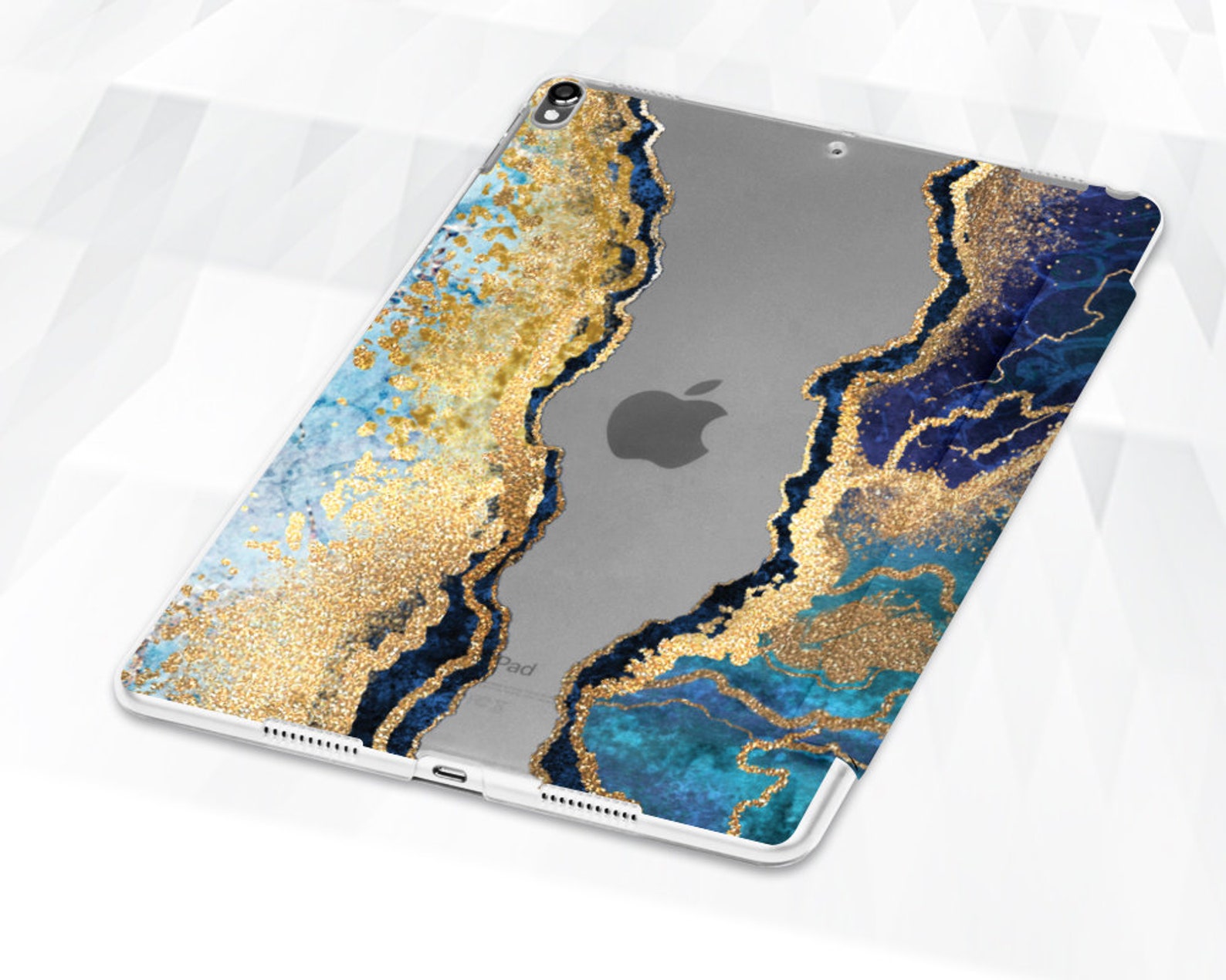 Marble iPad case Girls Blue iPad 9.7 6th 10.2 7th gen Gold | Etsy