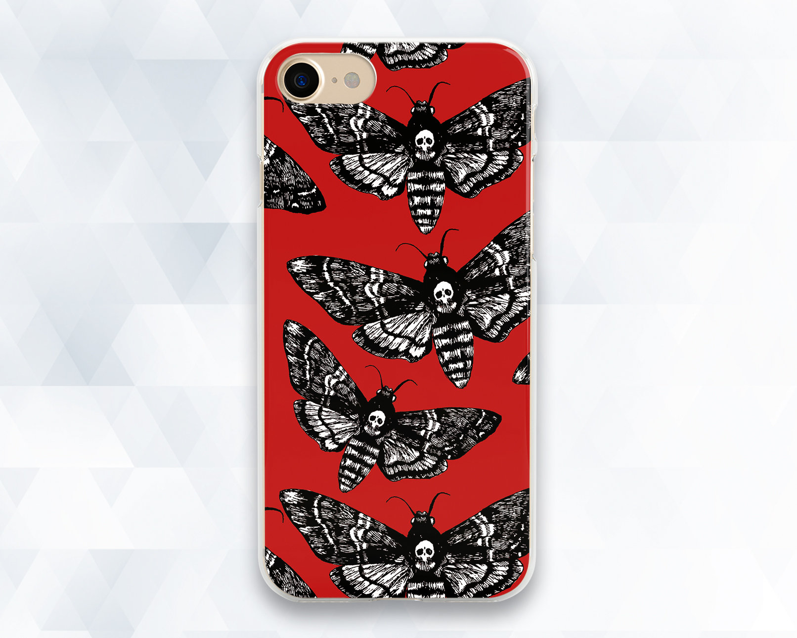 Moth iPhone Case Red Horror iPhone 11 Pro XR X 8 7 Goth Skull Case for ...